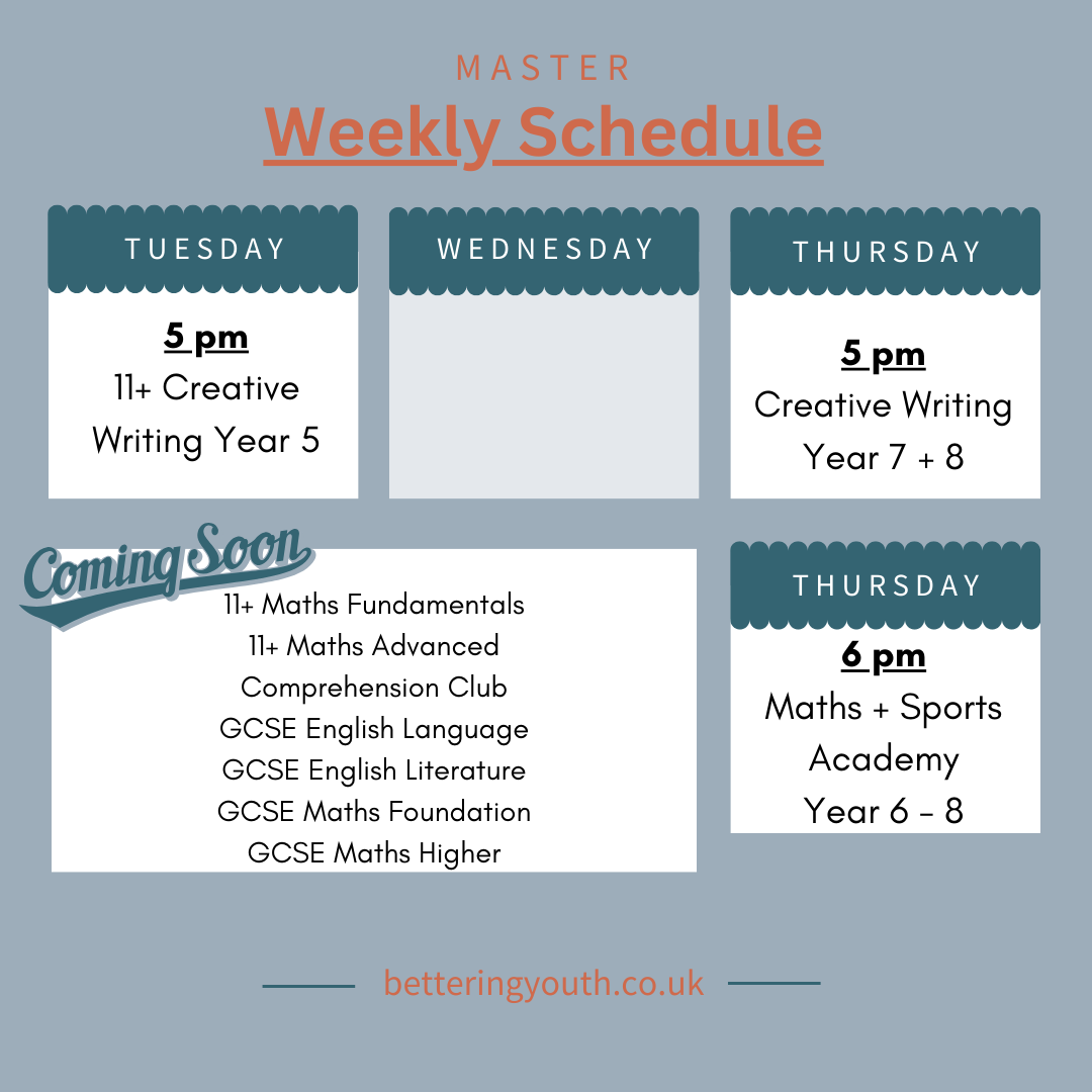 Master Class Schedule: Maths + English Small Group Tutoring - Bettering ...